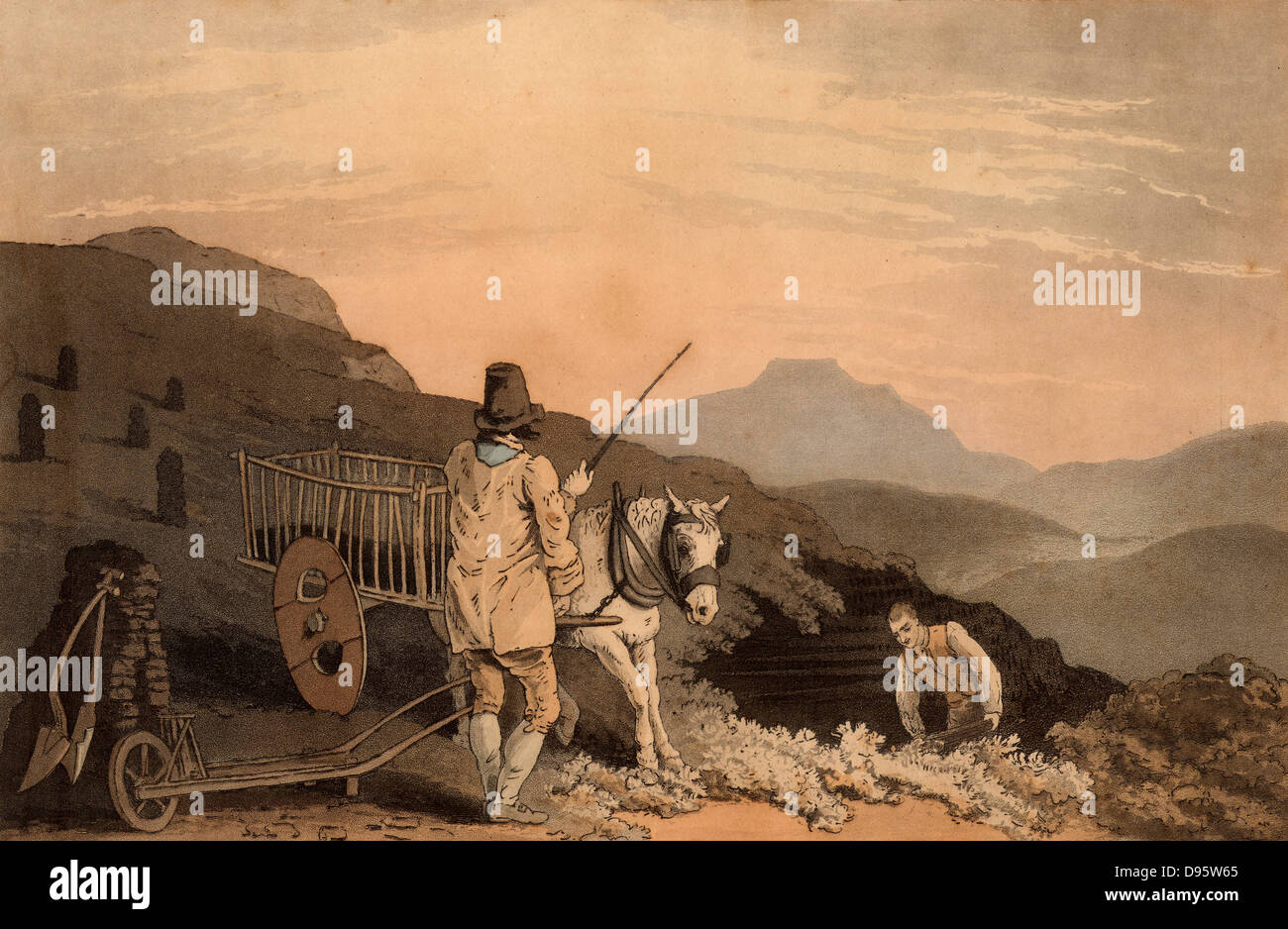 The Peat Cart: Cutting peat, also called turf, on the Yorkshire Moors ...