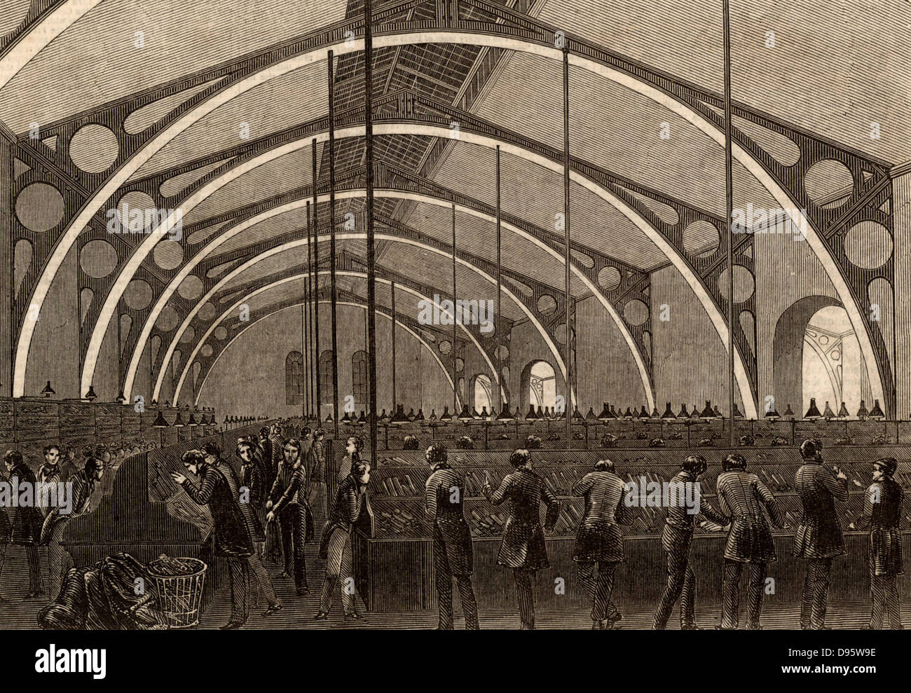 Sorting room at the General Post Office, St Martin's-le-Grand, London ...