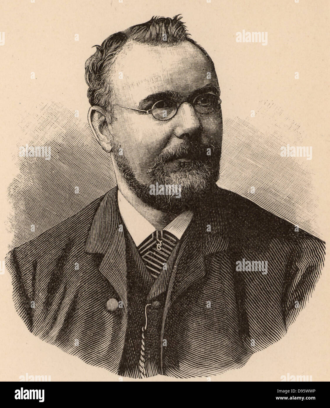 WJ von Bebber, German meteorologist c1900. Engraving Stock Photo - Alamy