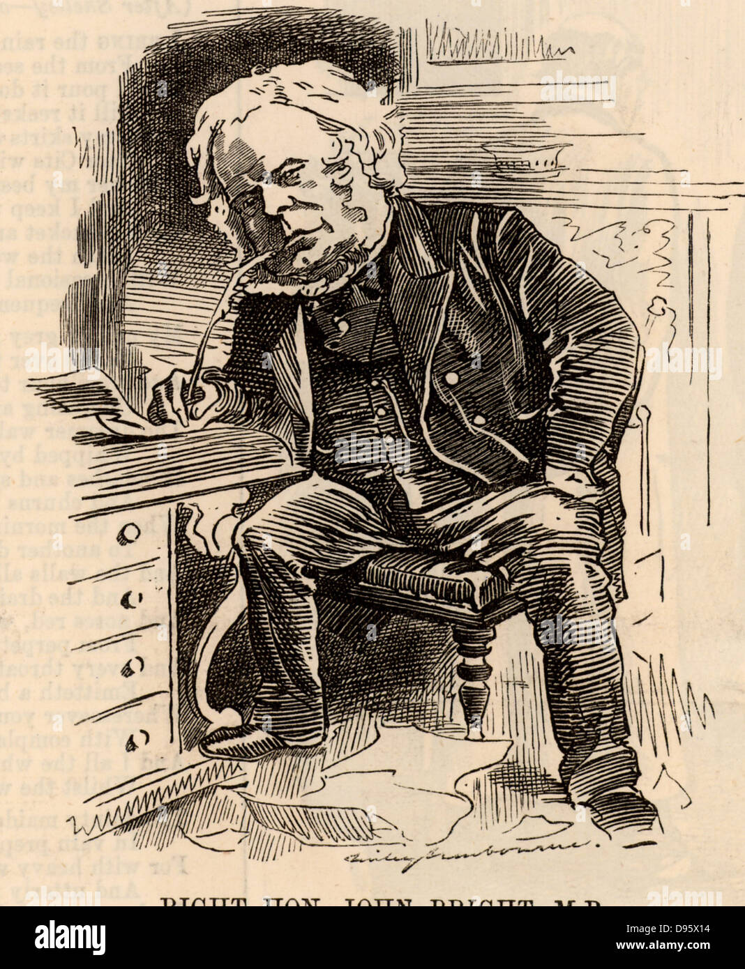 John bright 1811 1889 british radical statesman hi-res stock ...