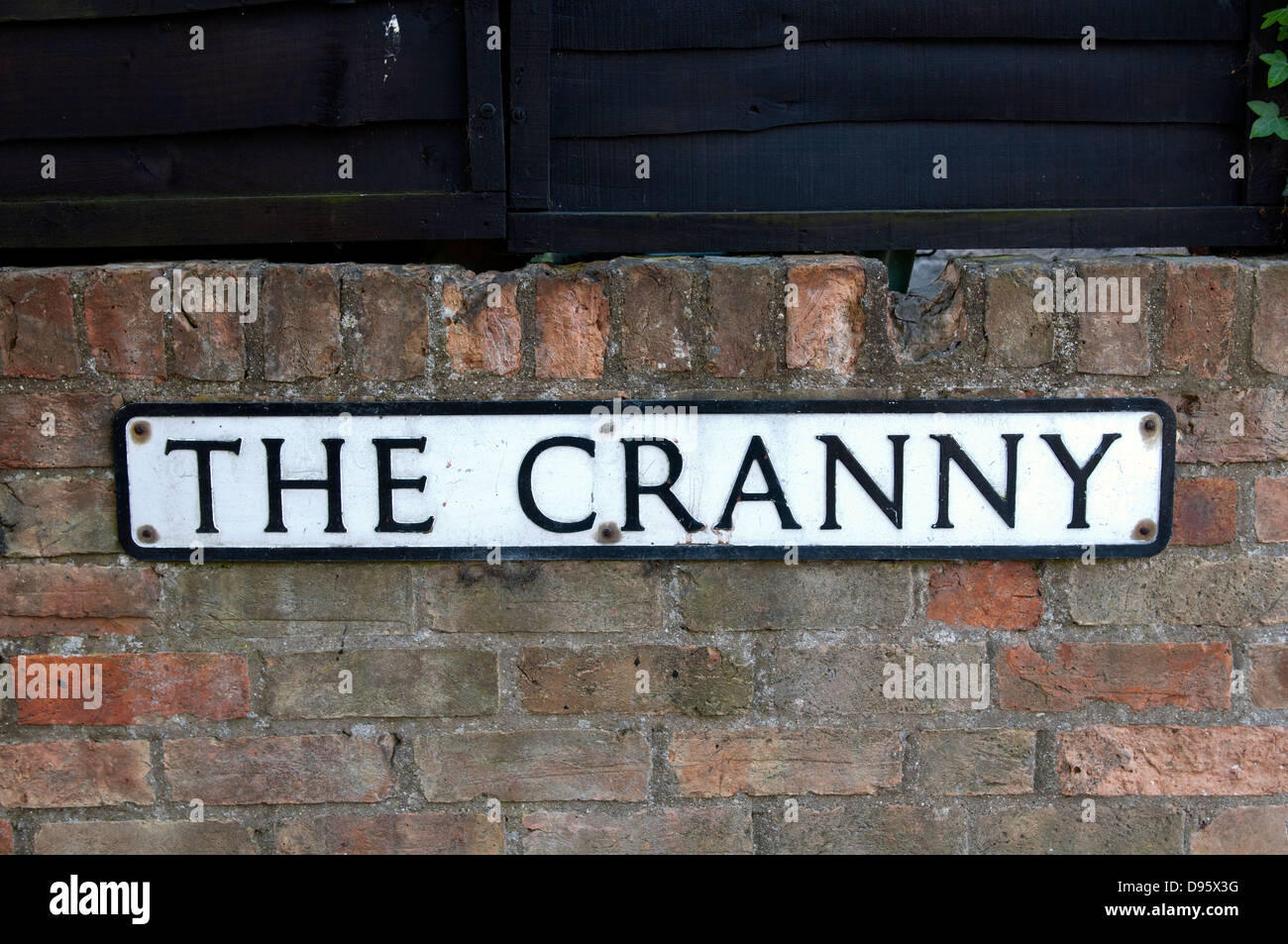 The Cranny street sign, Offord Cluny village, Cambridgeshire, England ...