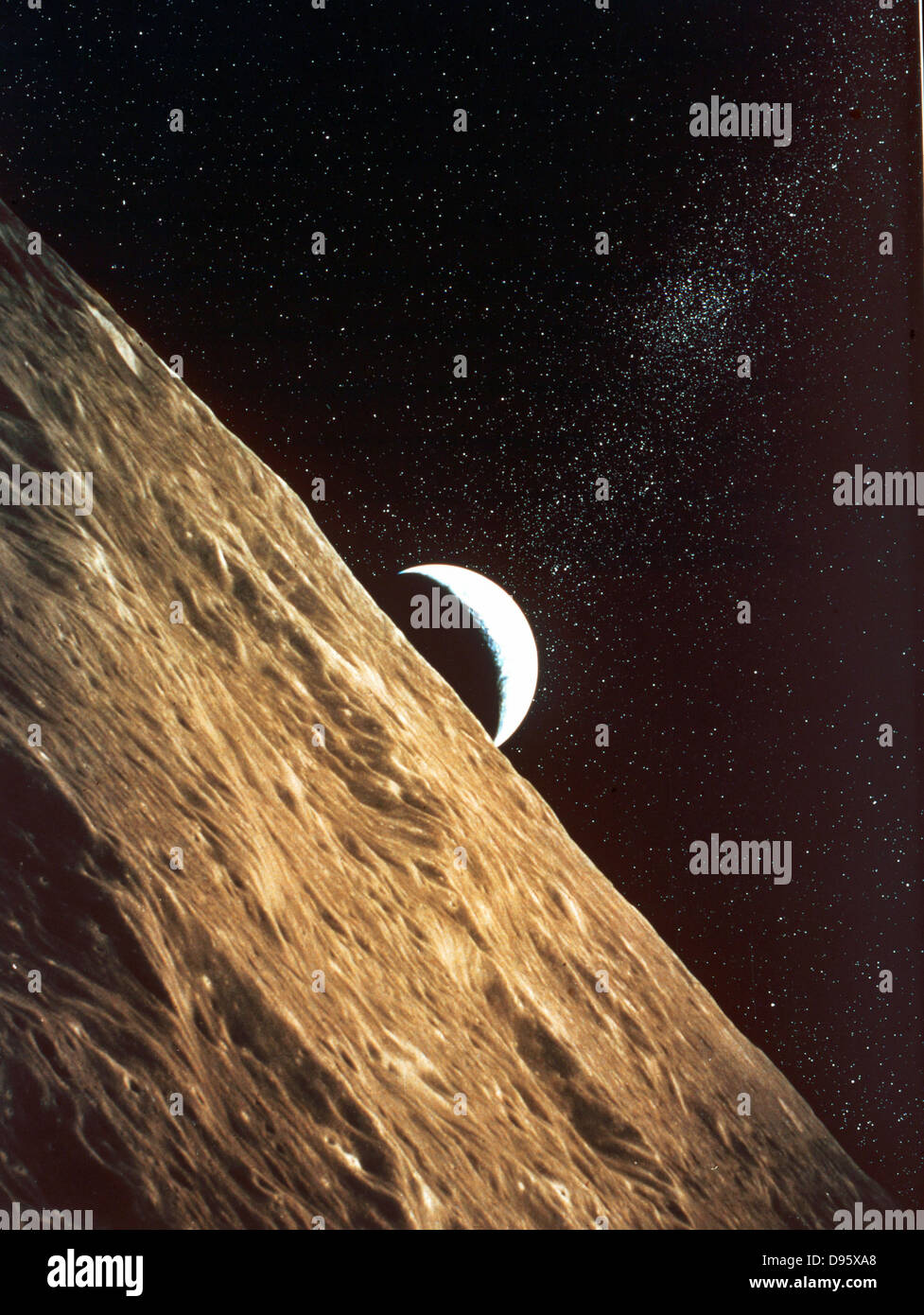 Earth rise seen from surface of moon hi-res stock photography and ...