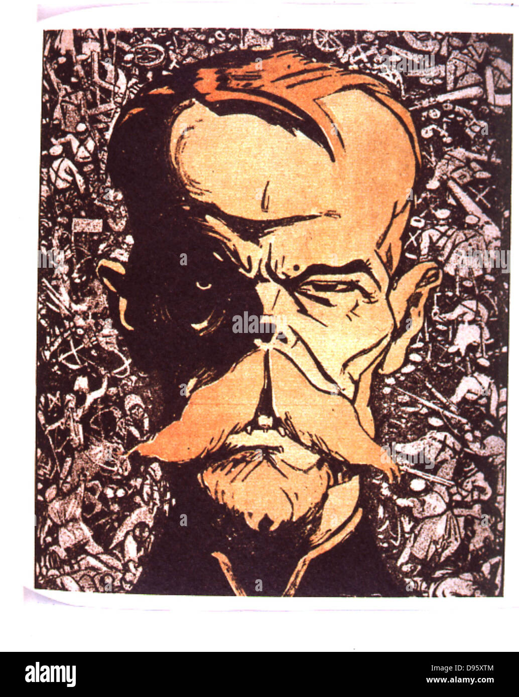 Nicholas II (1868-1919) Tsar of Russia from 1894, against a chaotic ...