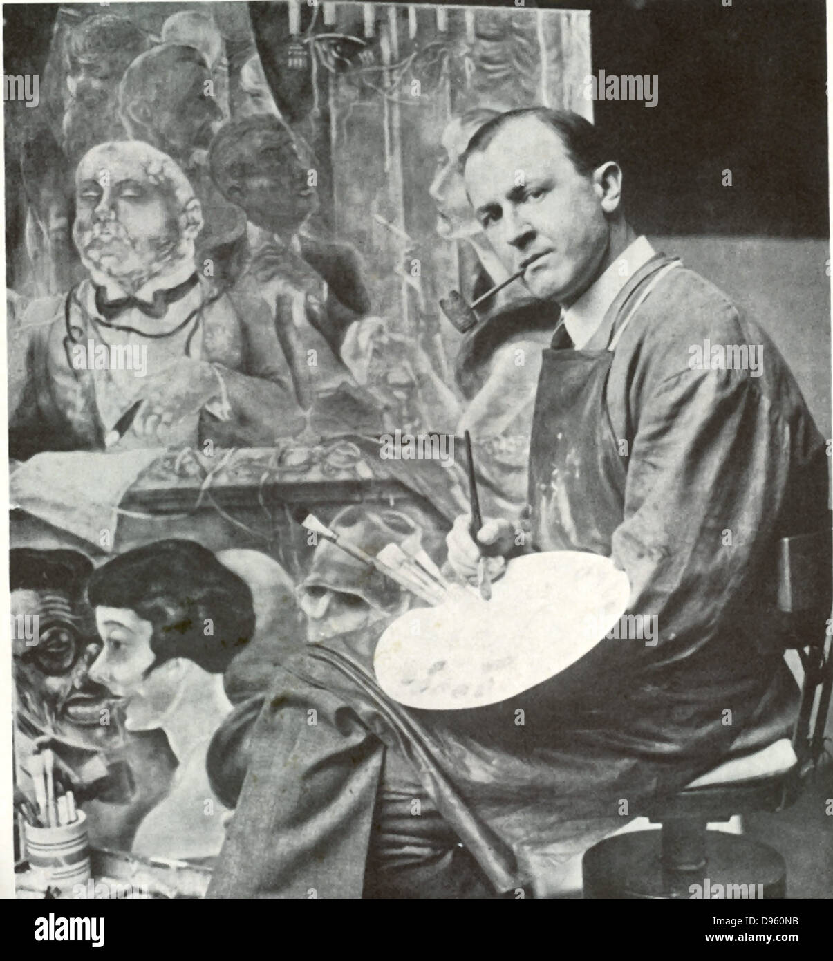 George Grosz (1893 ? 1959) German artist in his studio. A prominent ...