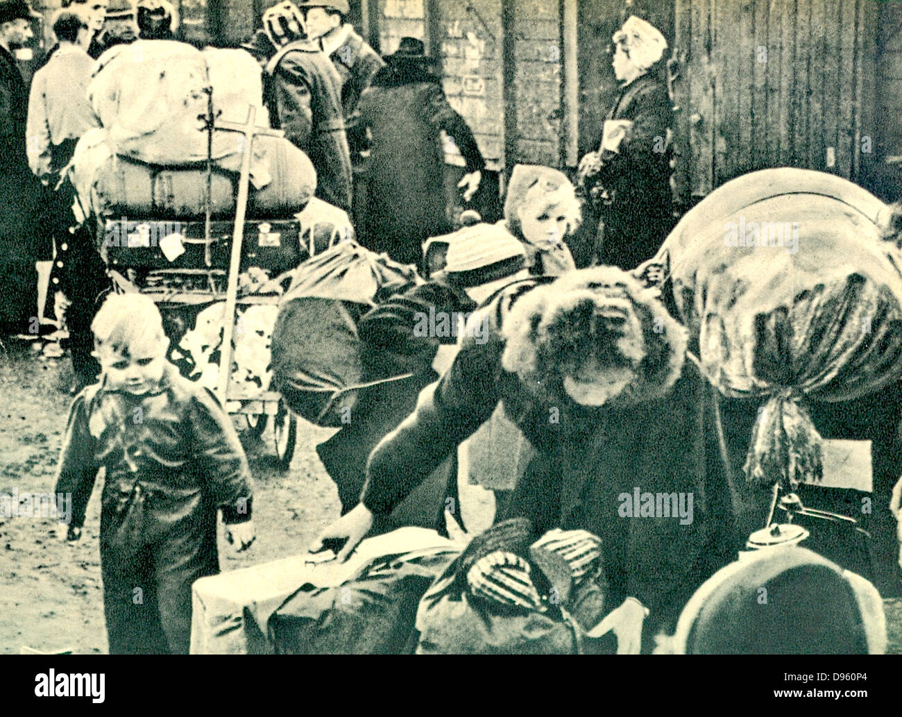 Post-war (1945) German refugees fleeing Poland to re-settle in Germany ...