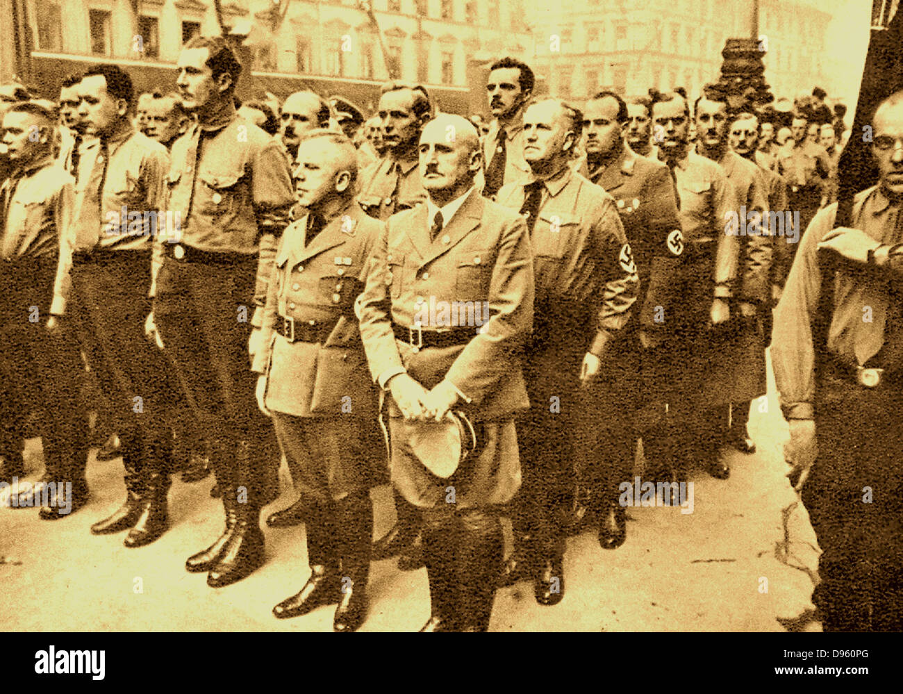 Julius Streicher (1885-1946), centre, prominent Nazi prior to World War ...
