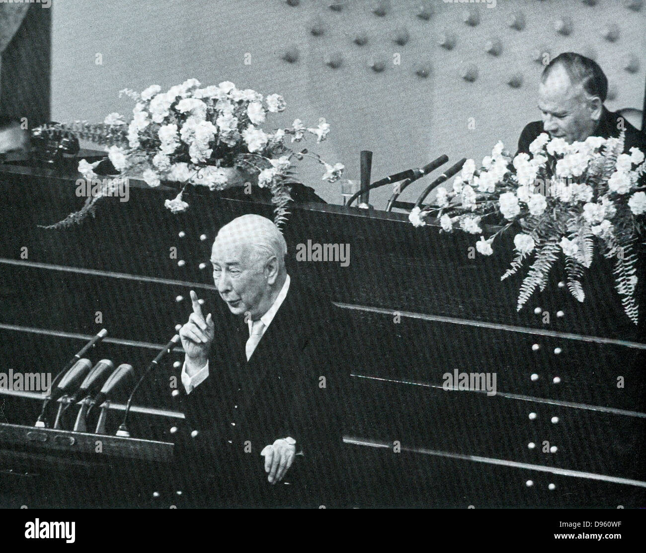 Theodor Heuss (1884-1963), German politician. President of the Federal ...