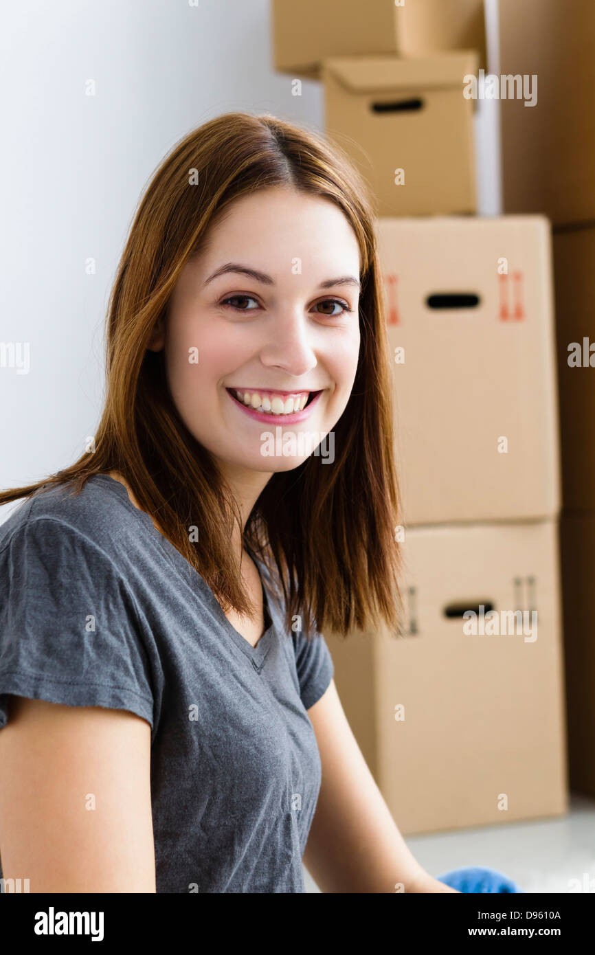 Germany, Munich, Portrait of young woman, smiling Stock Photo - Alamy