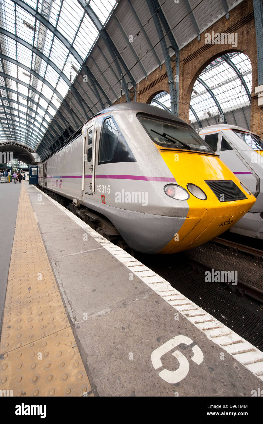 Front of high speed trains in East Coast Trains livery waiting at Kings ...