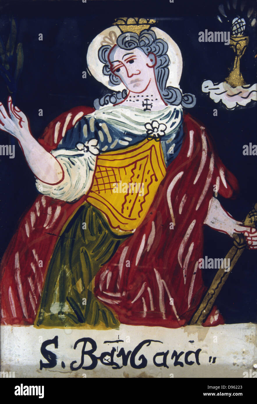St Barbara, 4th century Christian virgin martyr. Her symbol of a tower ...