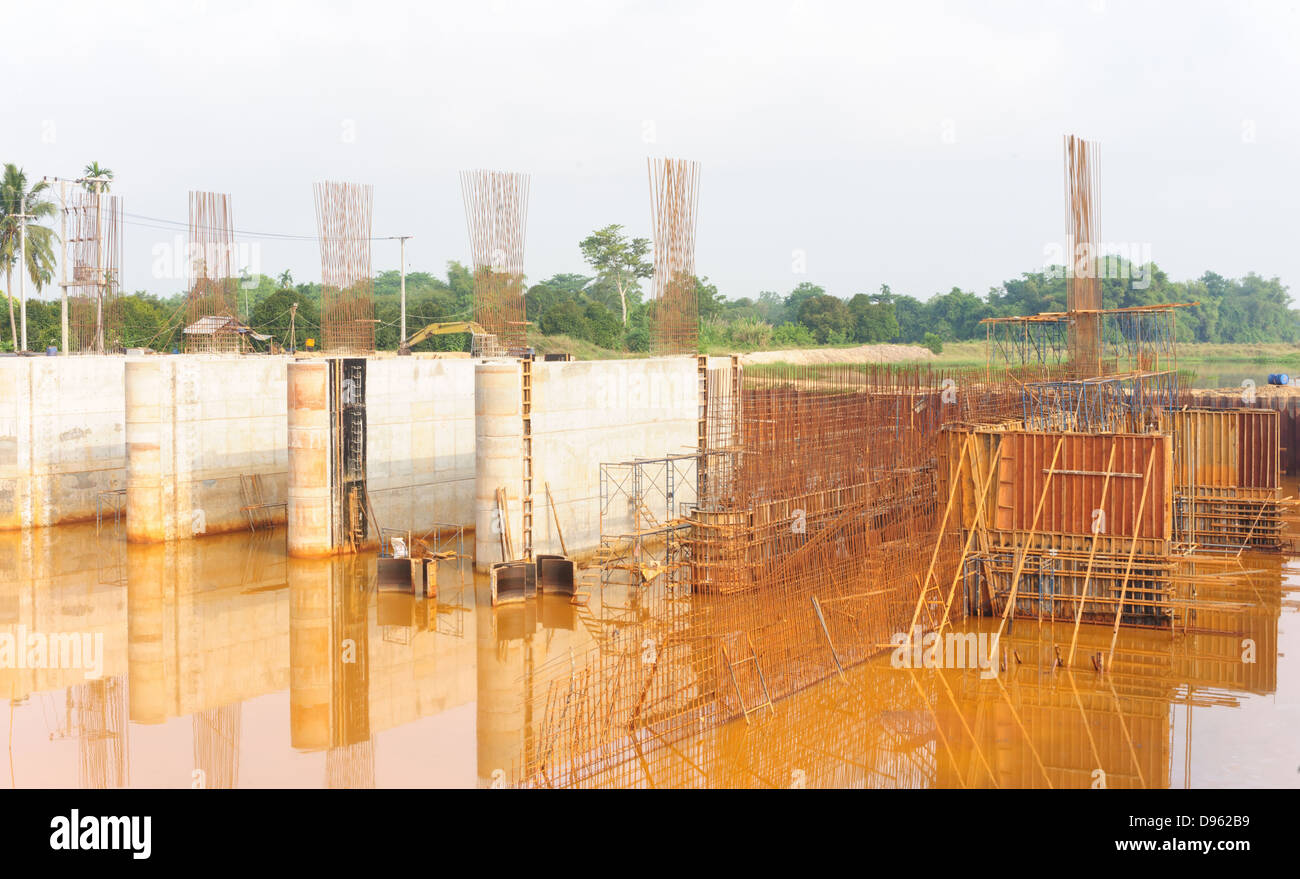 Dam construction site after rainstorm in Chanthaburi, Thailand Stock ...