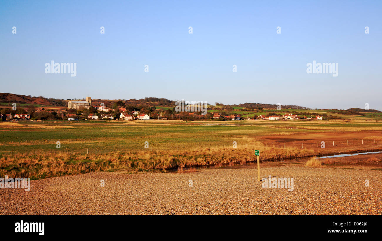 A view of the village of Salthouse on the coast of North Norfolk ...