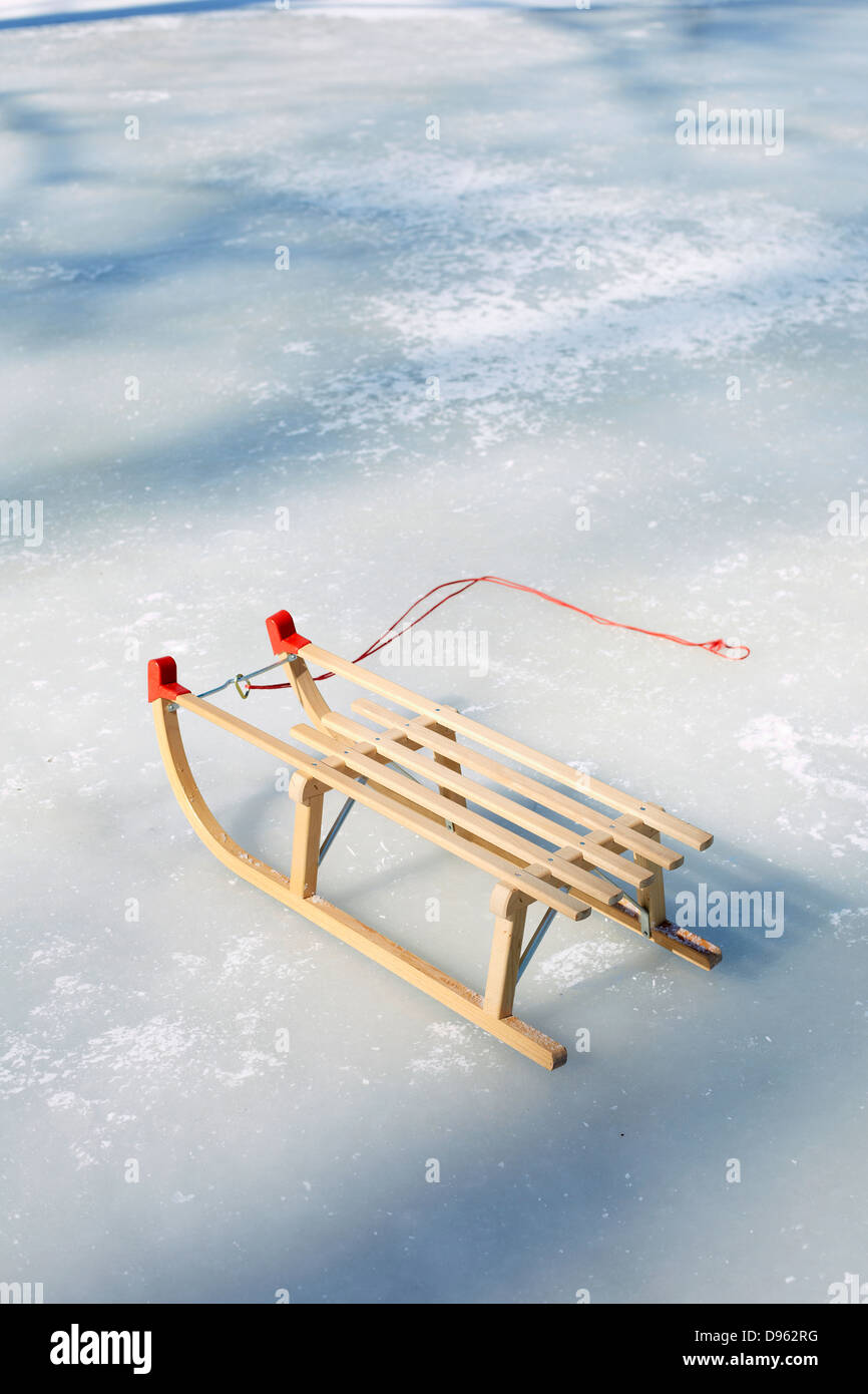 Germany, Sledge on snow Stock Photo - Alamy