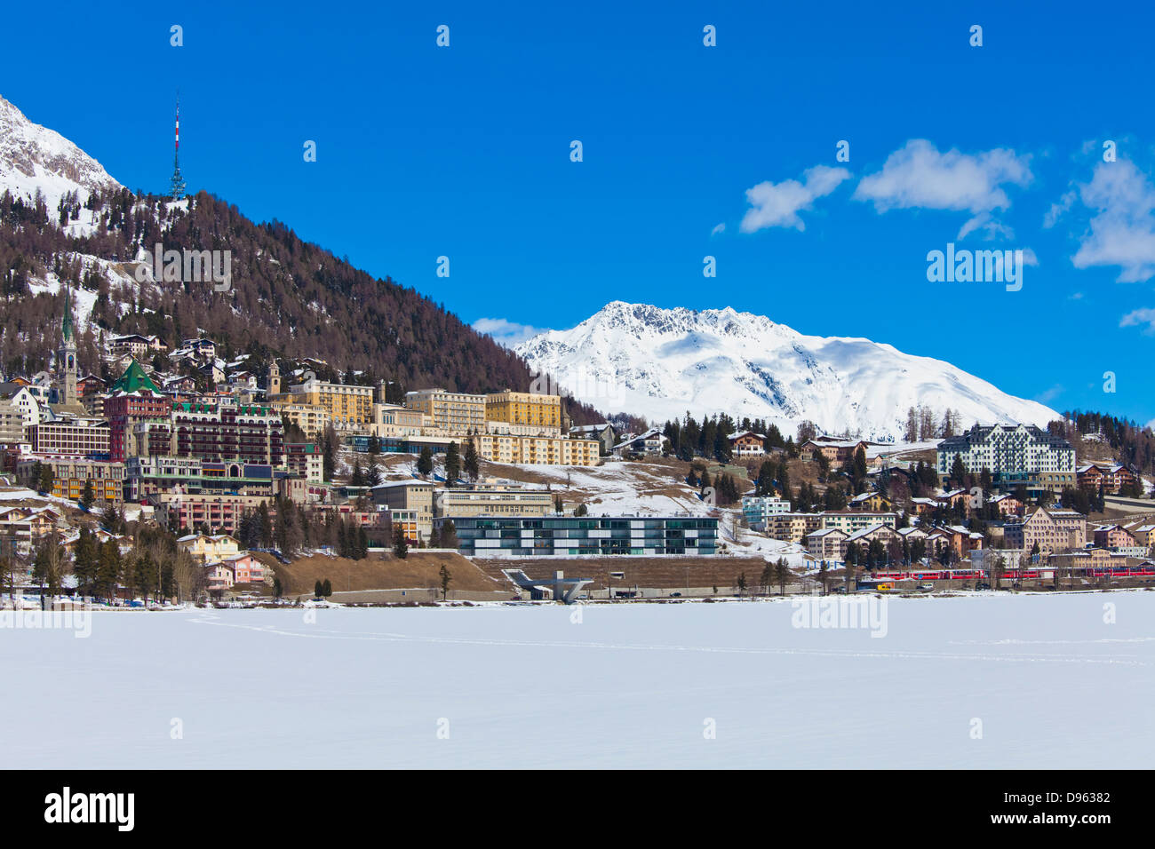 Switzerland, View of St Moritz townscape Stock Photo - Alamy