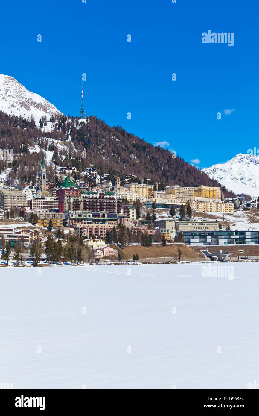 Switzerland, View of St Moritz townscape Stock Photo - Alamy