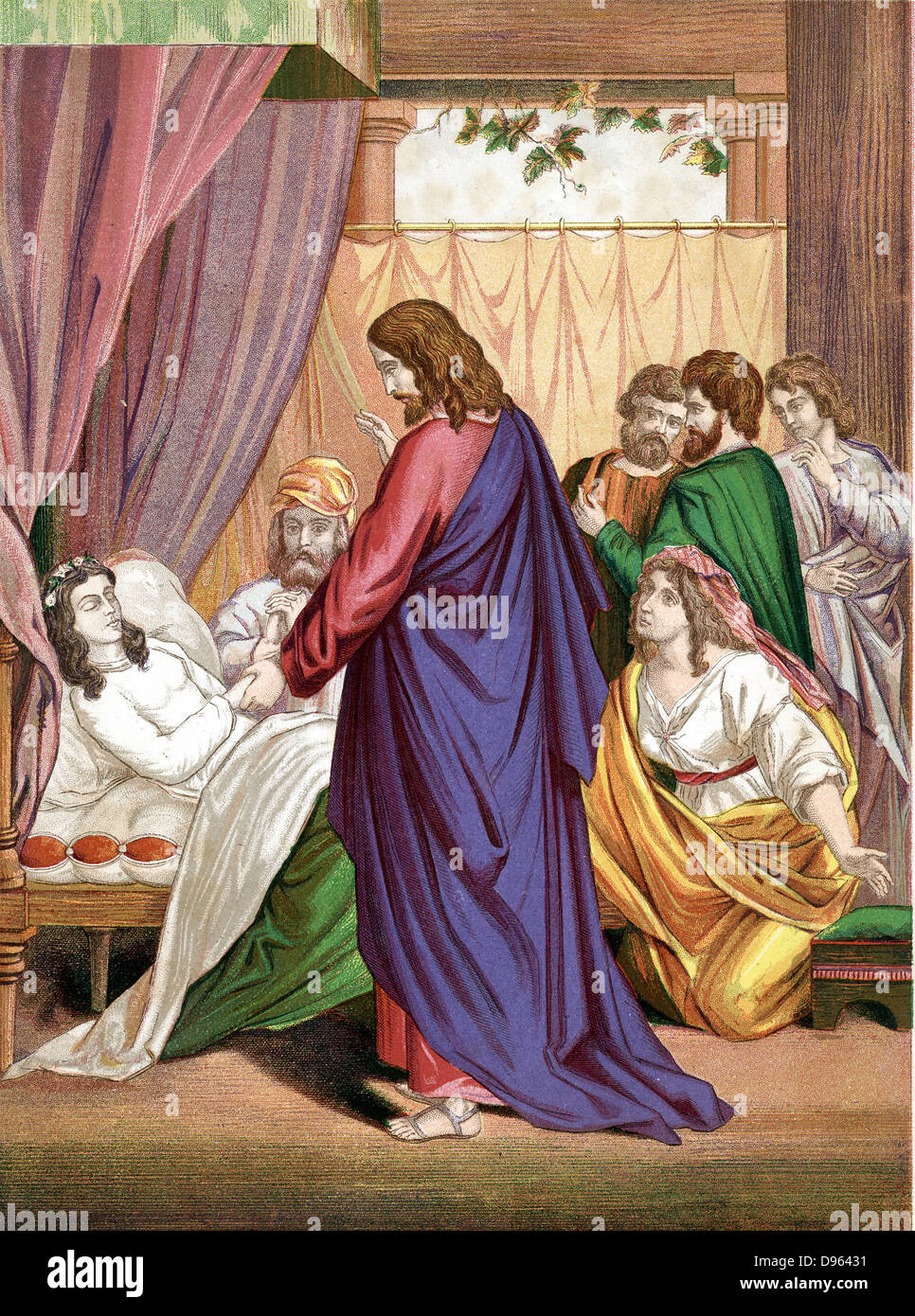 Christ raising the daughter of Jairus, governor of the Synagogue, from ...