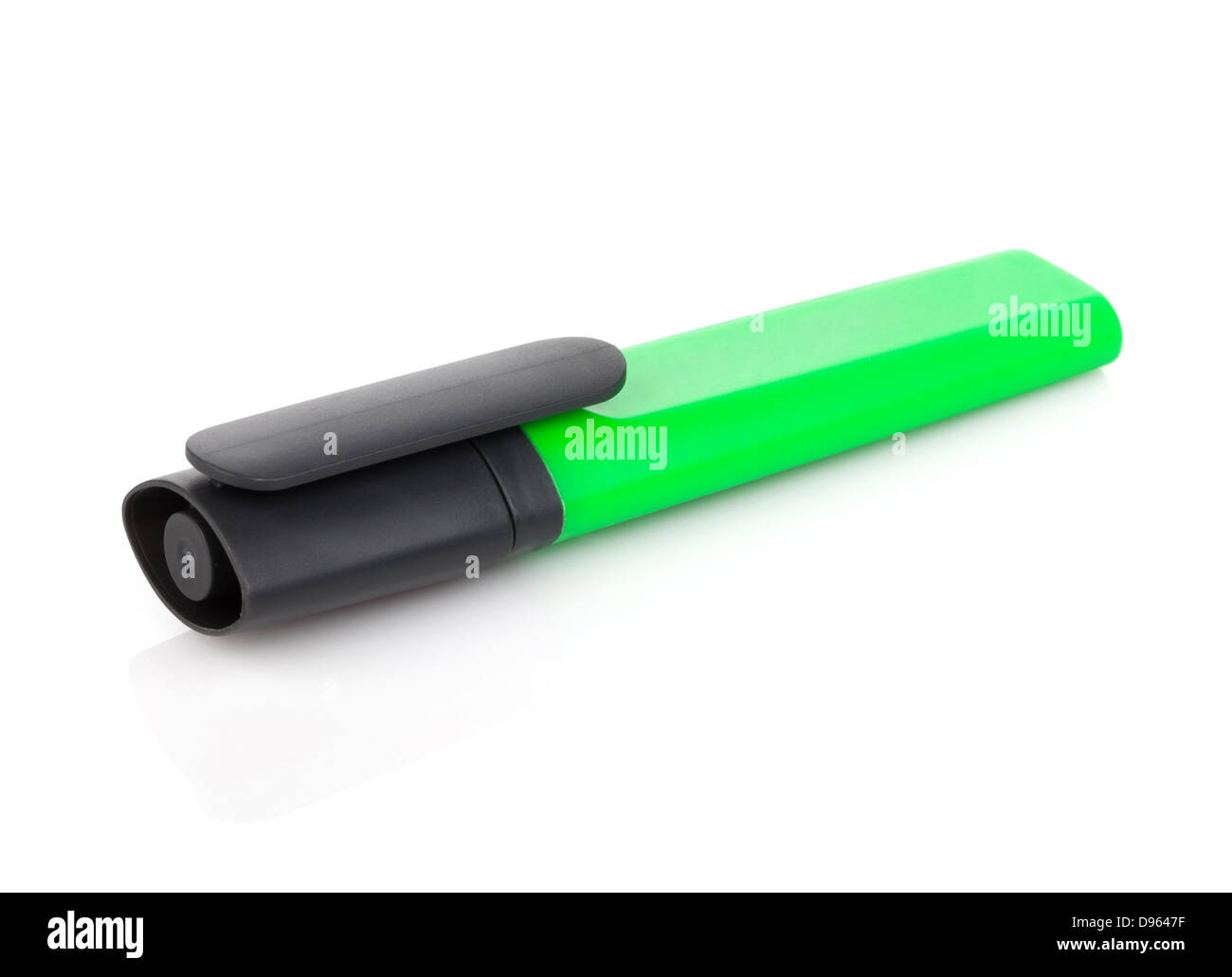 Green highlighter. Isolated on white background Stock Photo - Alamy