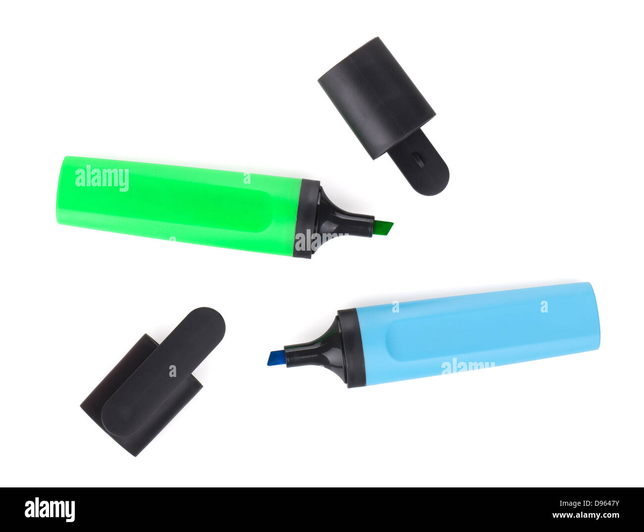 Multicolored highlighters. Isolated on white background Stock Photo - Alamy