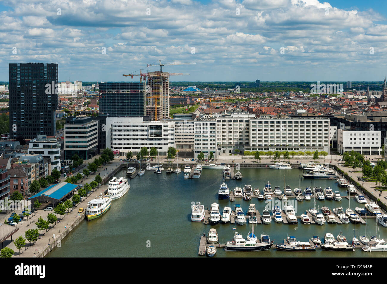 Aerial view of a dock in the North of Antwerp Stock Photo - Alamy