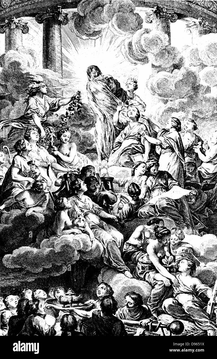 Allegorical frontispiece of Denis Diderot 'Encyclopedie', Paris, 1751 ...