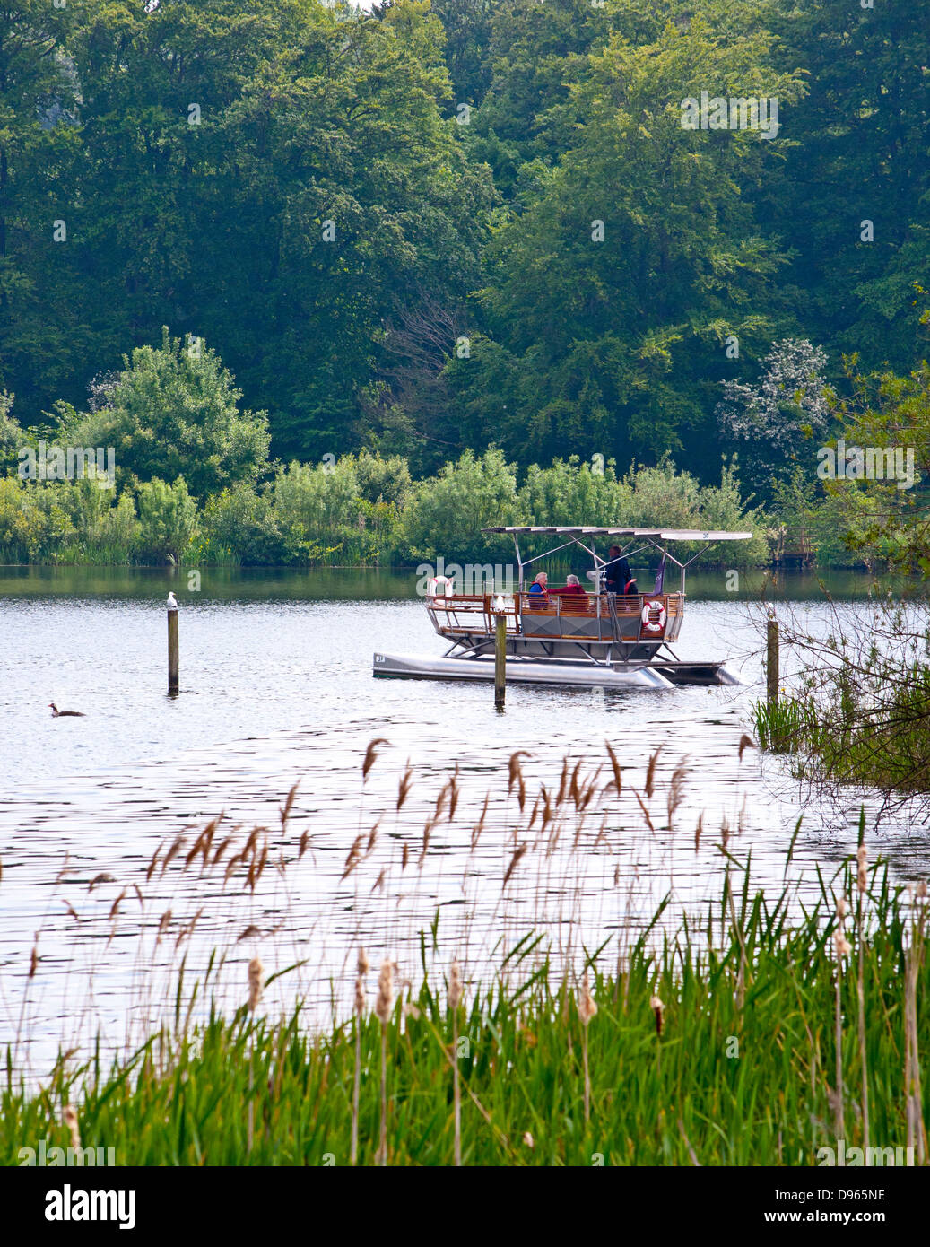 Boat trip on Ra Britain's first solar-powered passenger boat Stock ...