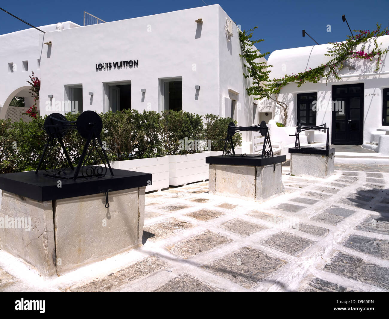 The square of the 3 wells in Chora the Main Town of the beautiful ...