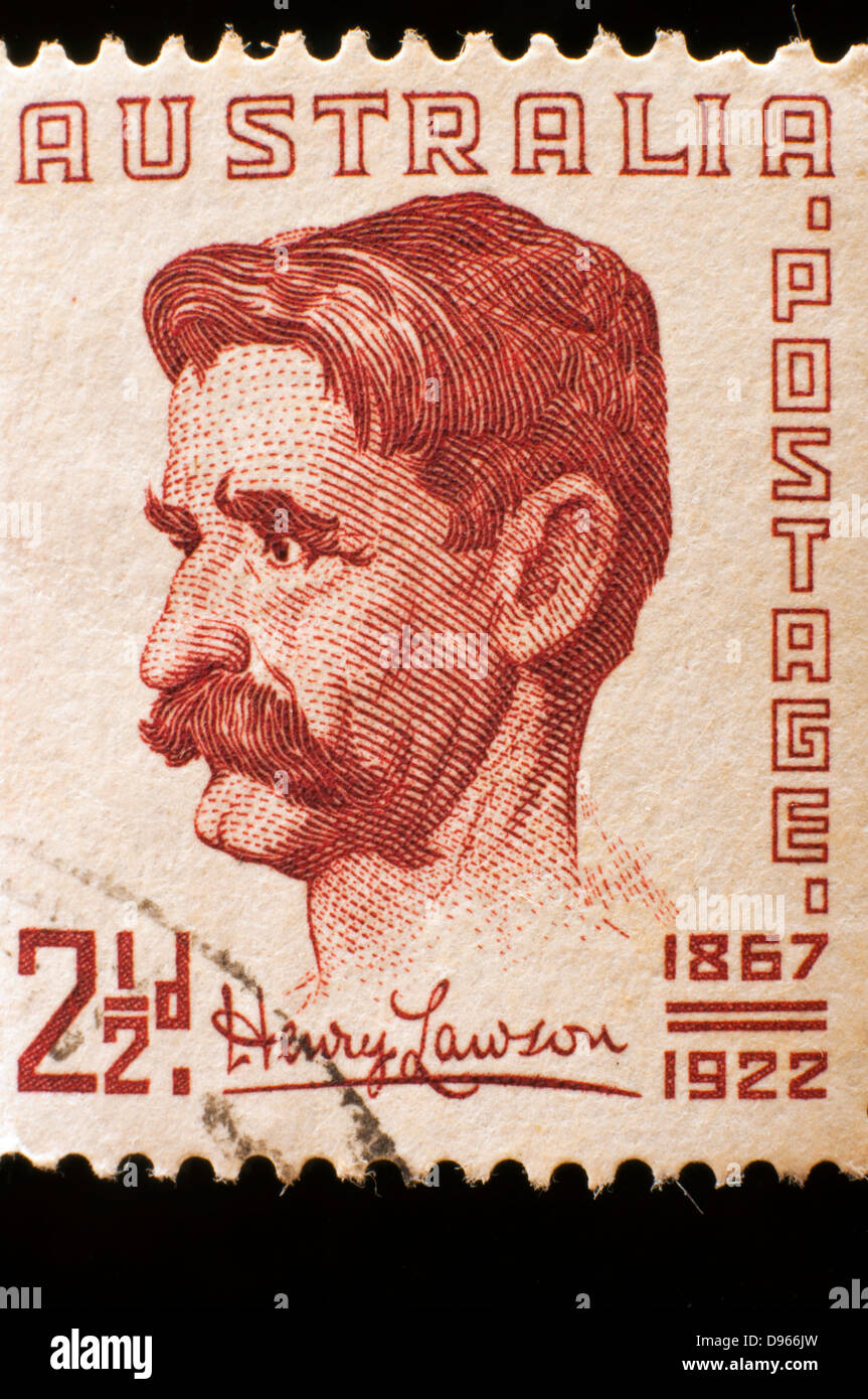 australian postage stamp with henry lawson in studio setting Stock ...