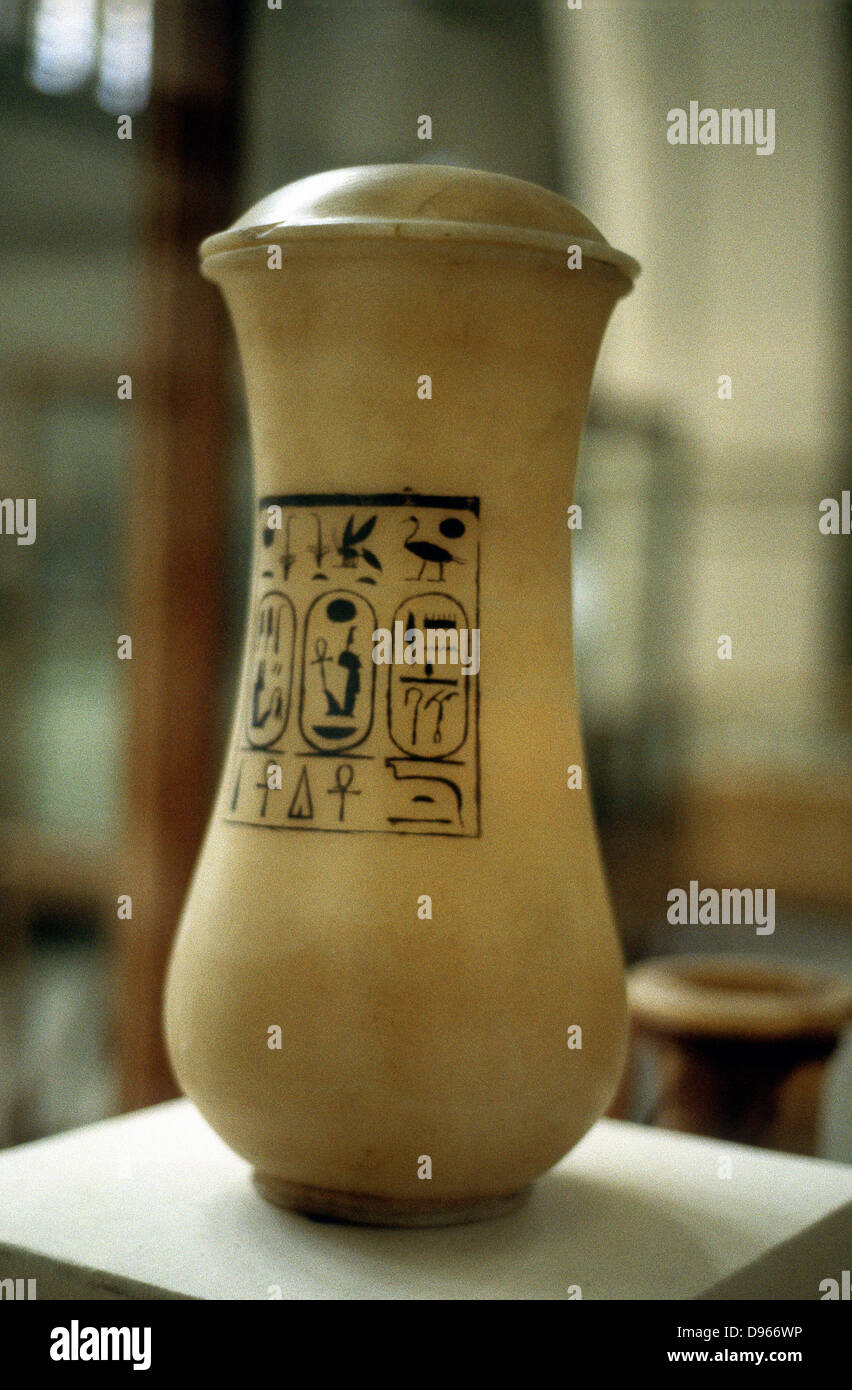 Canopic jar, vessel used for burial of embalmed viscera, Ancient Egypt ...