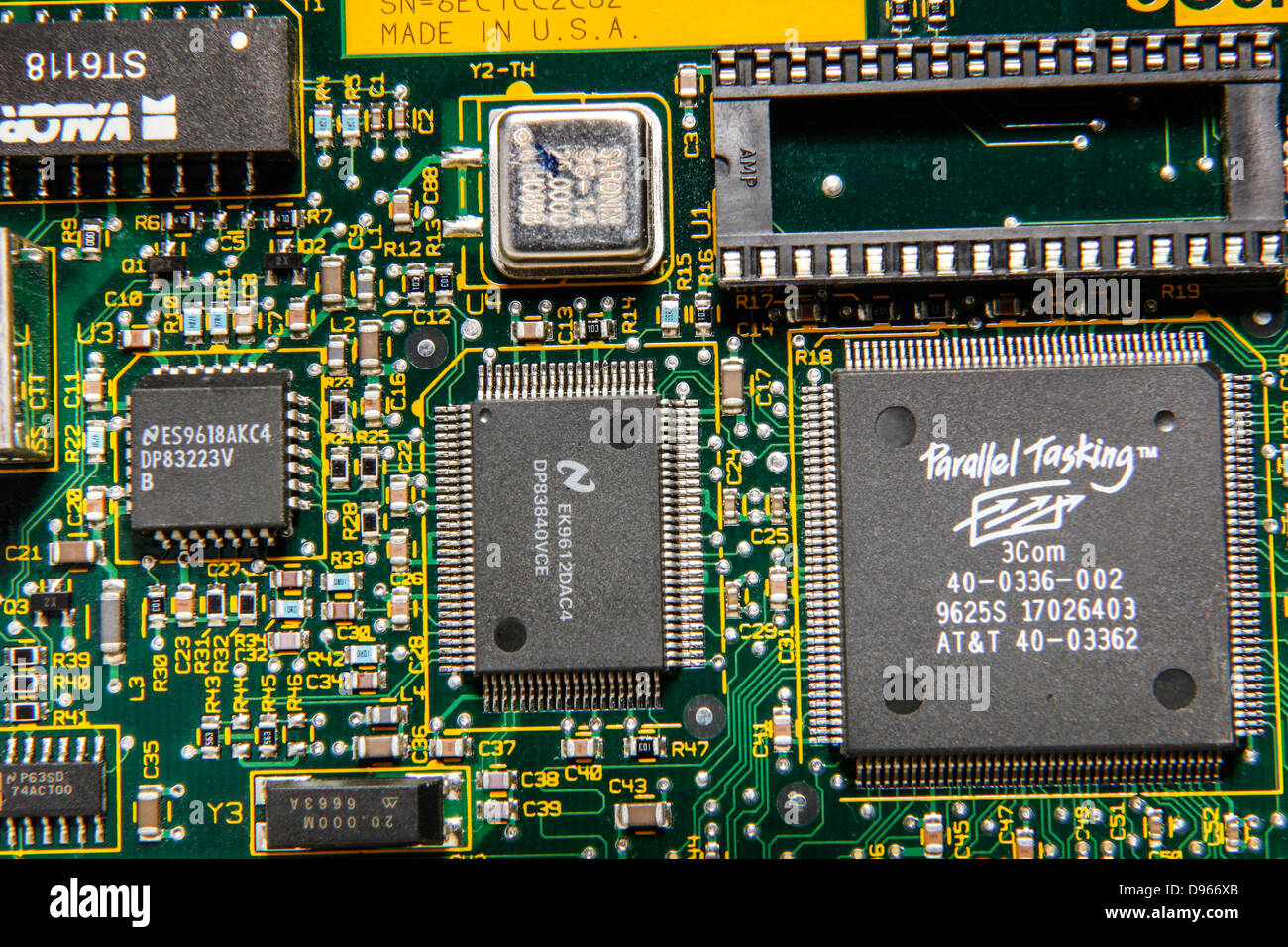 Close-up Macro photography of a Parts and Motherboard and components ...