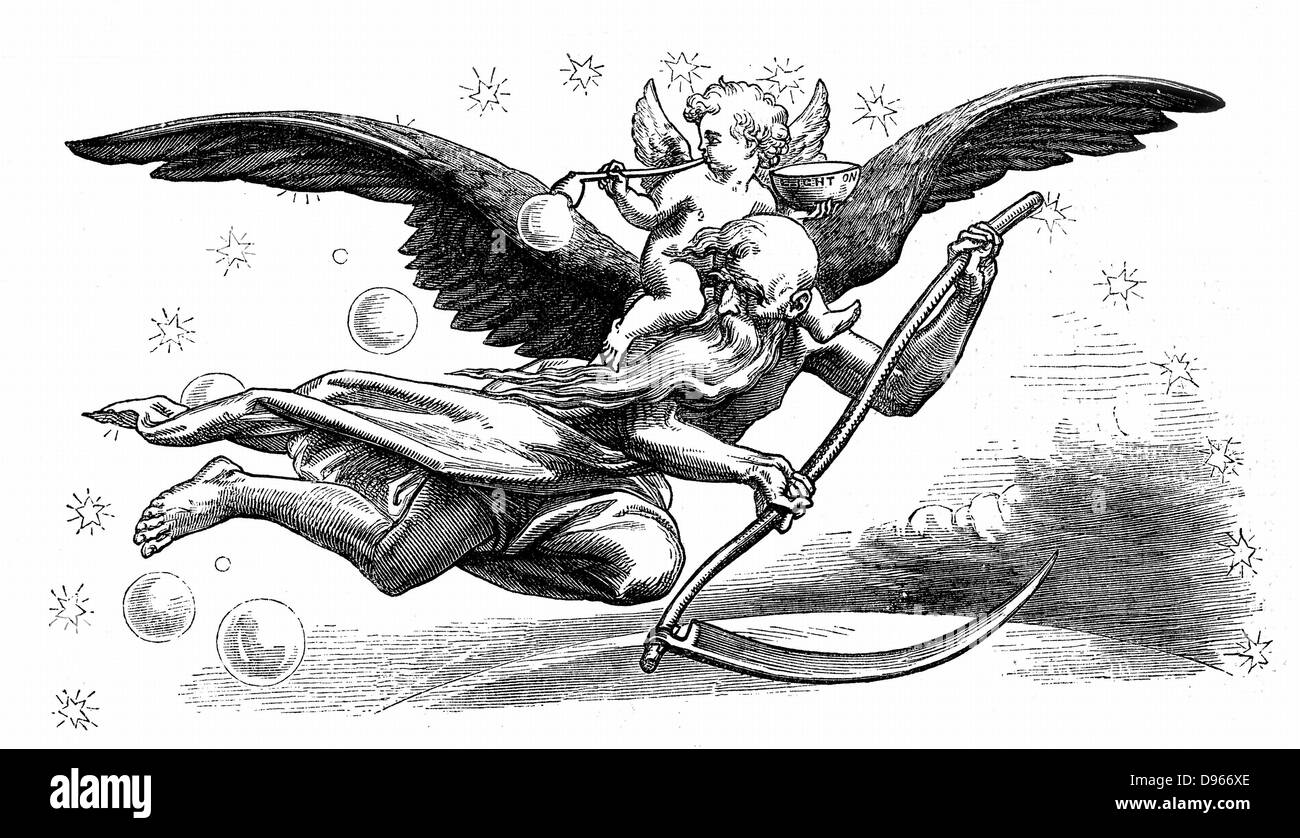Father time scythe Black and White Stock Photos & Images - Alamy