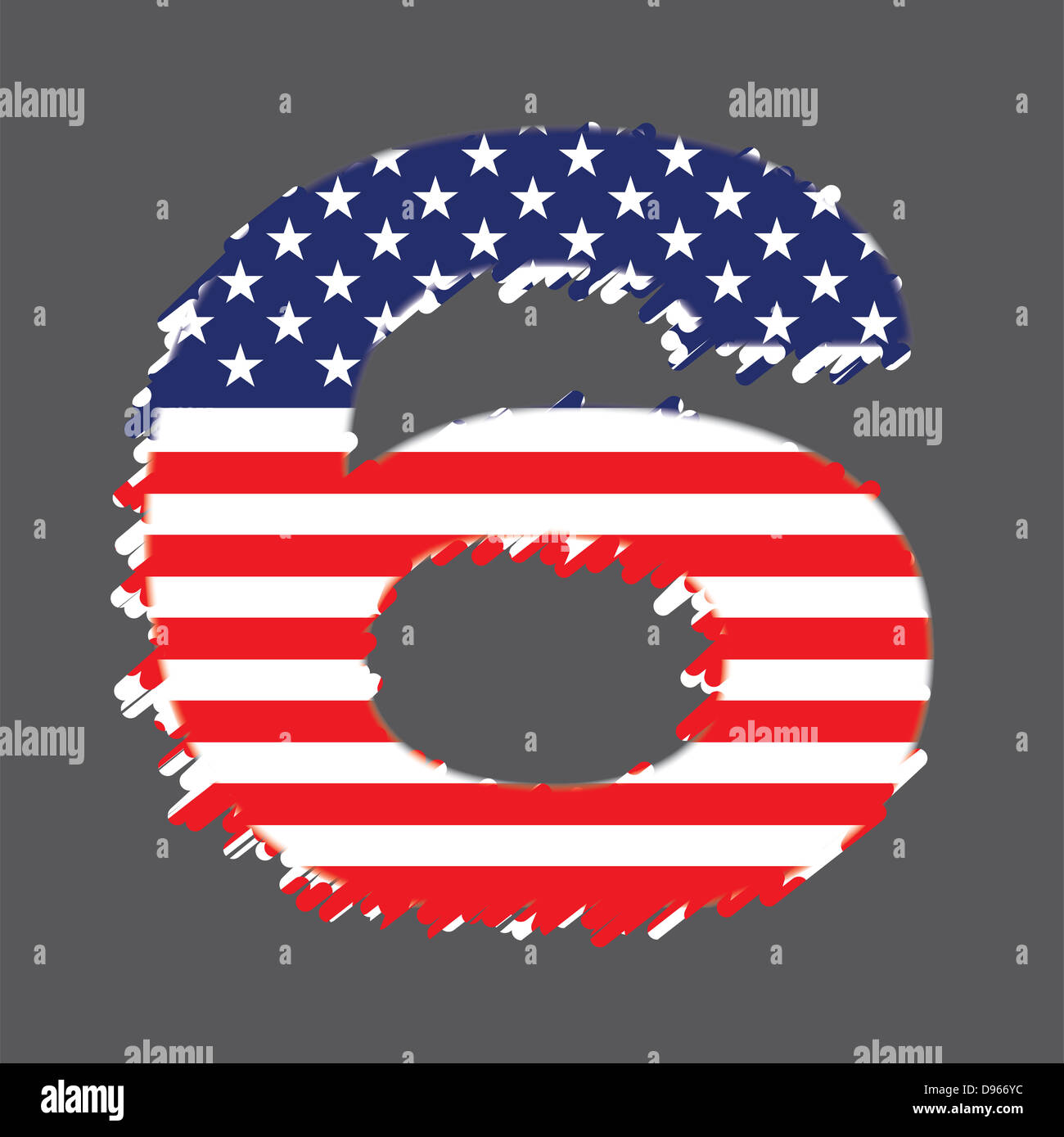 Flag of USA alphabet - 6 Stock Photo - Alamy