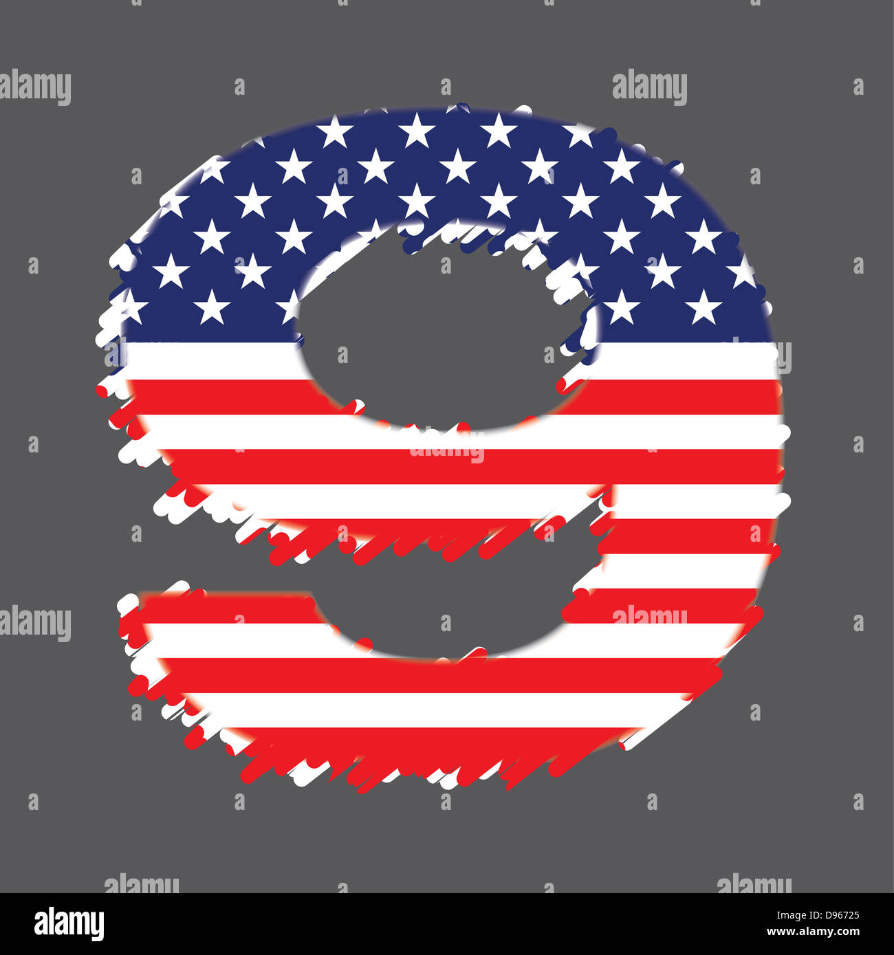 Flag of USA alphabet - 9 Stock Photo - Alamy
