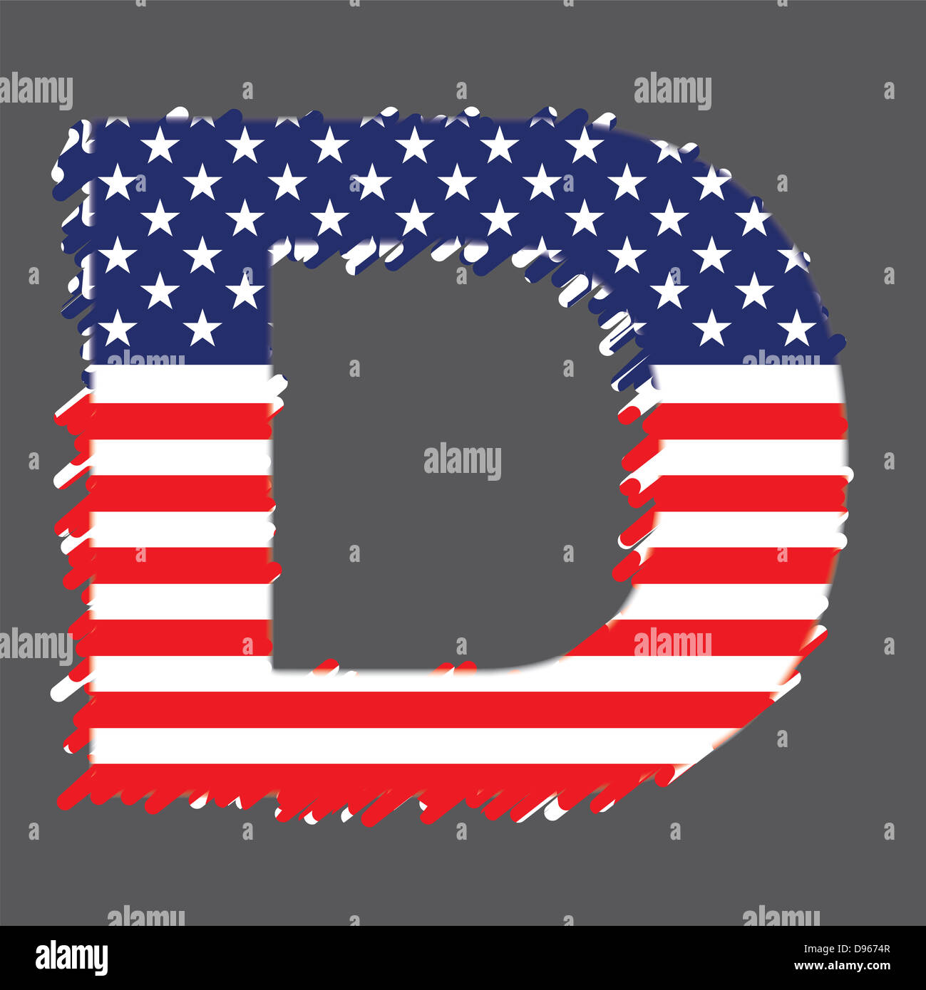 Flag of USA alphabet - D Stock Photo - Alamy