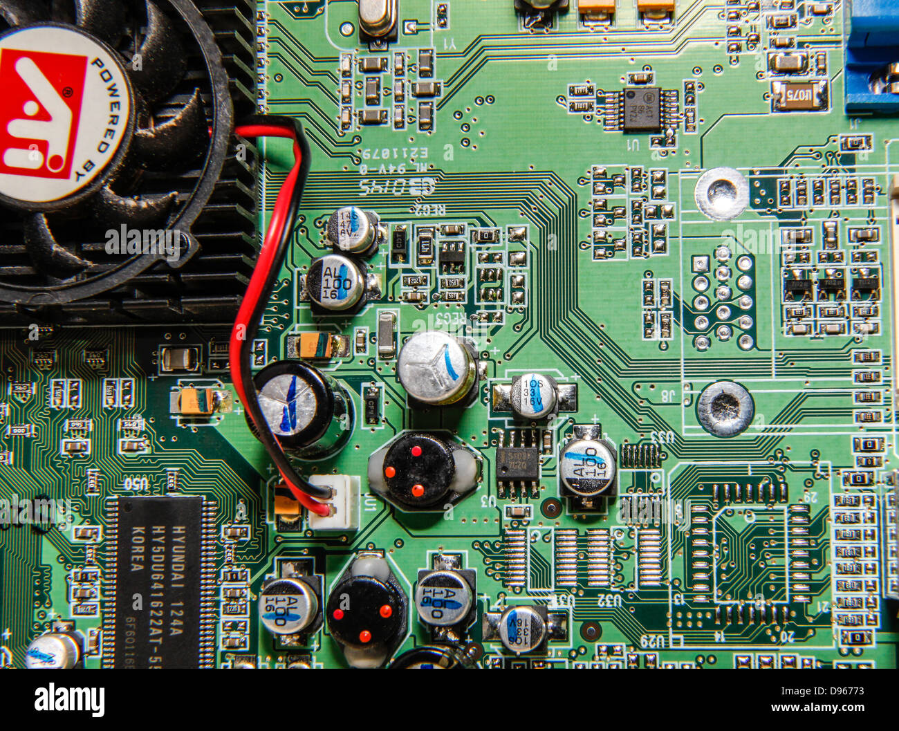 Close-up Macro photography of a Parts and Motherboard and components ...