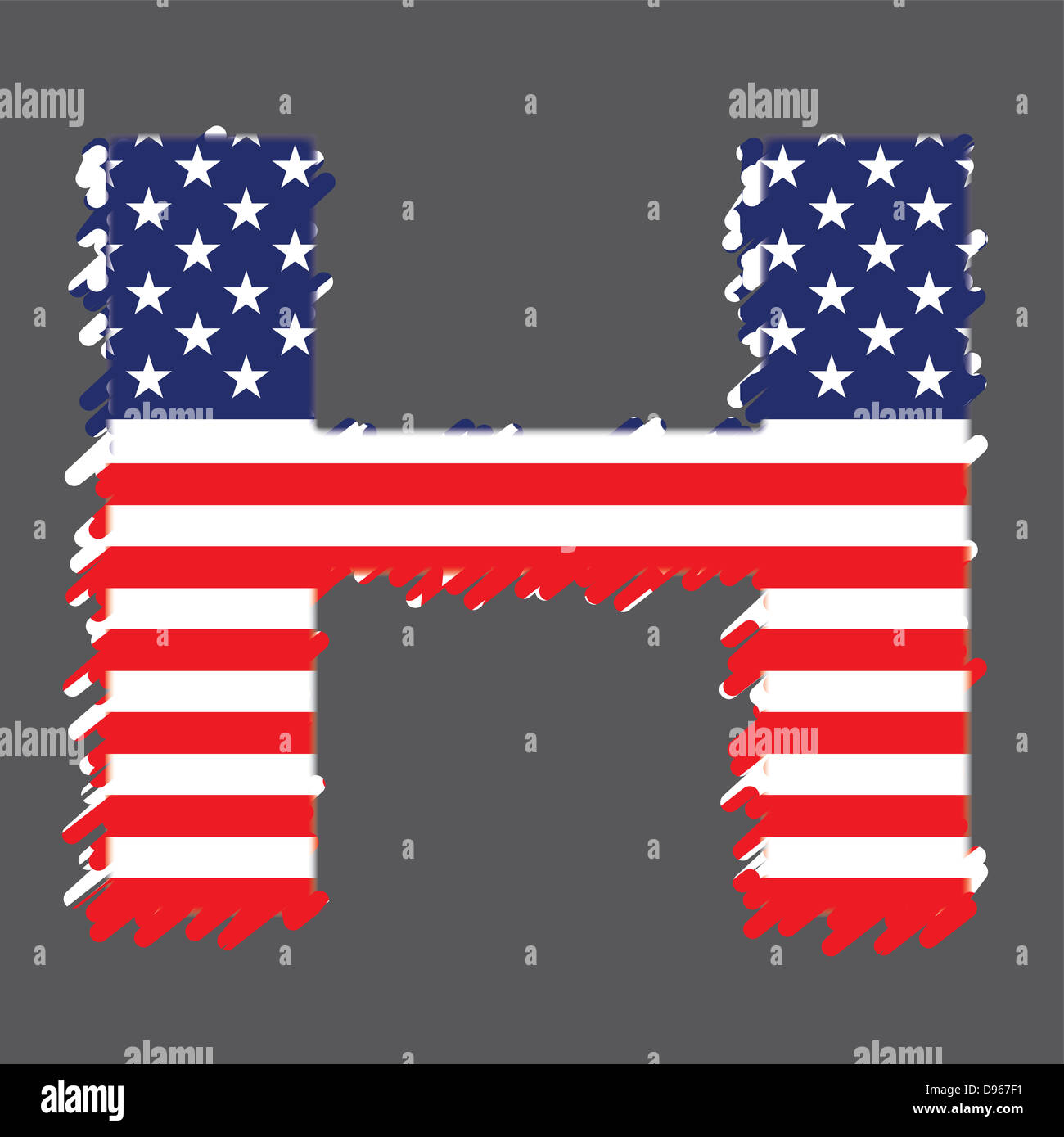 Flag of USA alphabet - H Stock Photo - Alamy