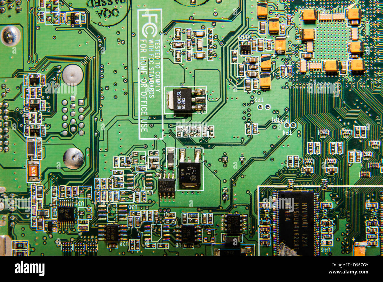 Close-up Macro photography of a Parts and Motherboard and components ...