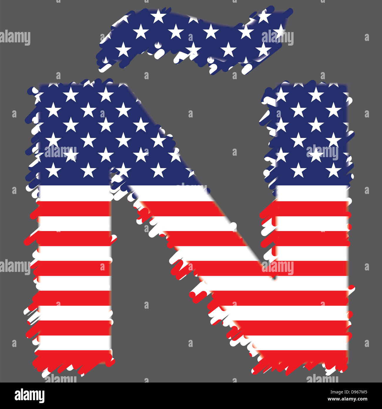 Flag of USA alphabet - Ñ Stock Photo - Alamy