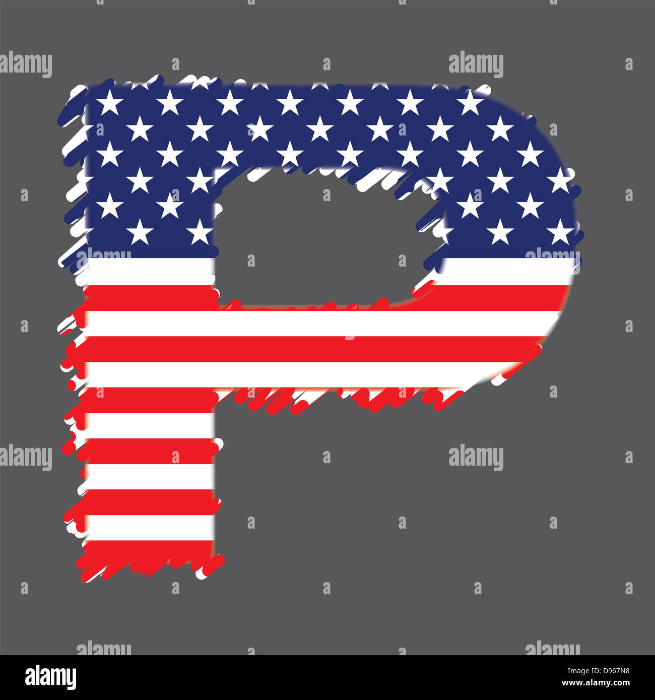 Flag of USA alphabet - P Stock Photo - Alamy