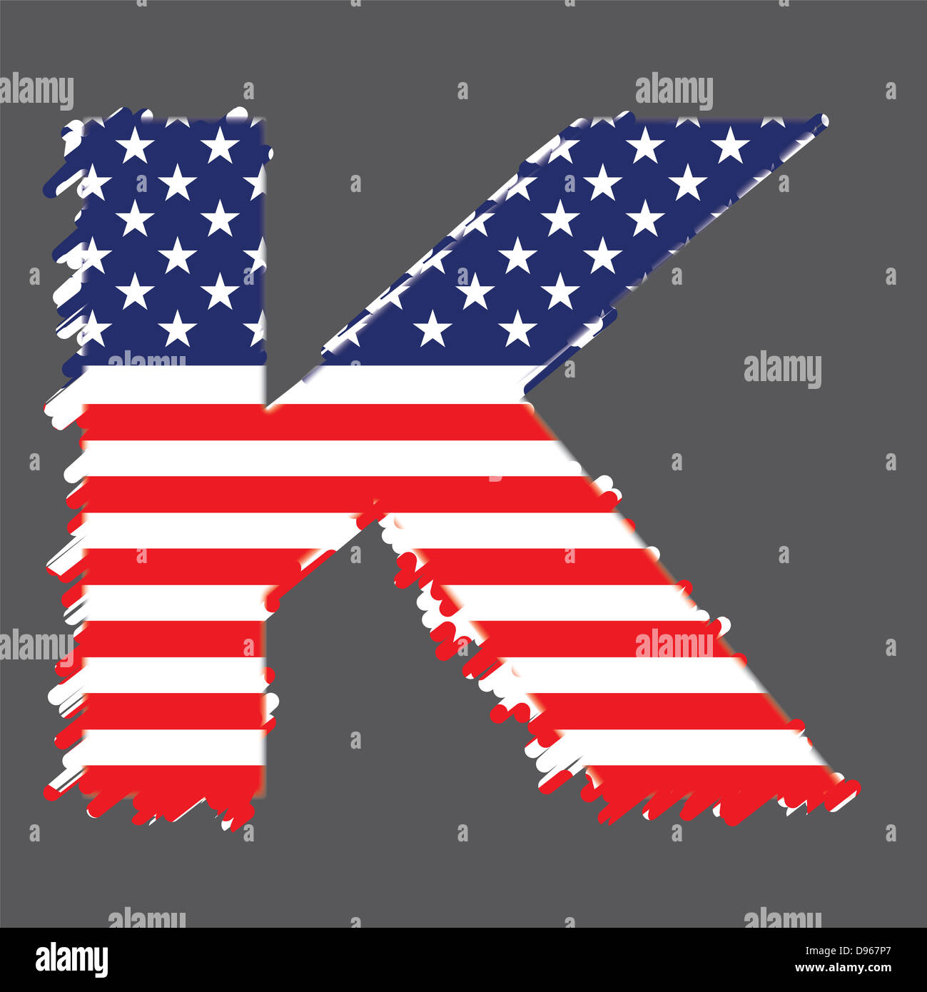 Flag of USA alphabet - K Stock Photo - Alamy