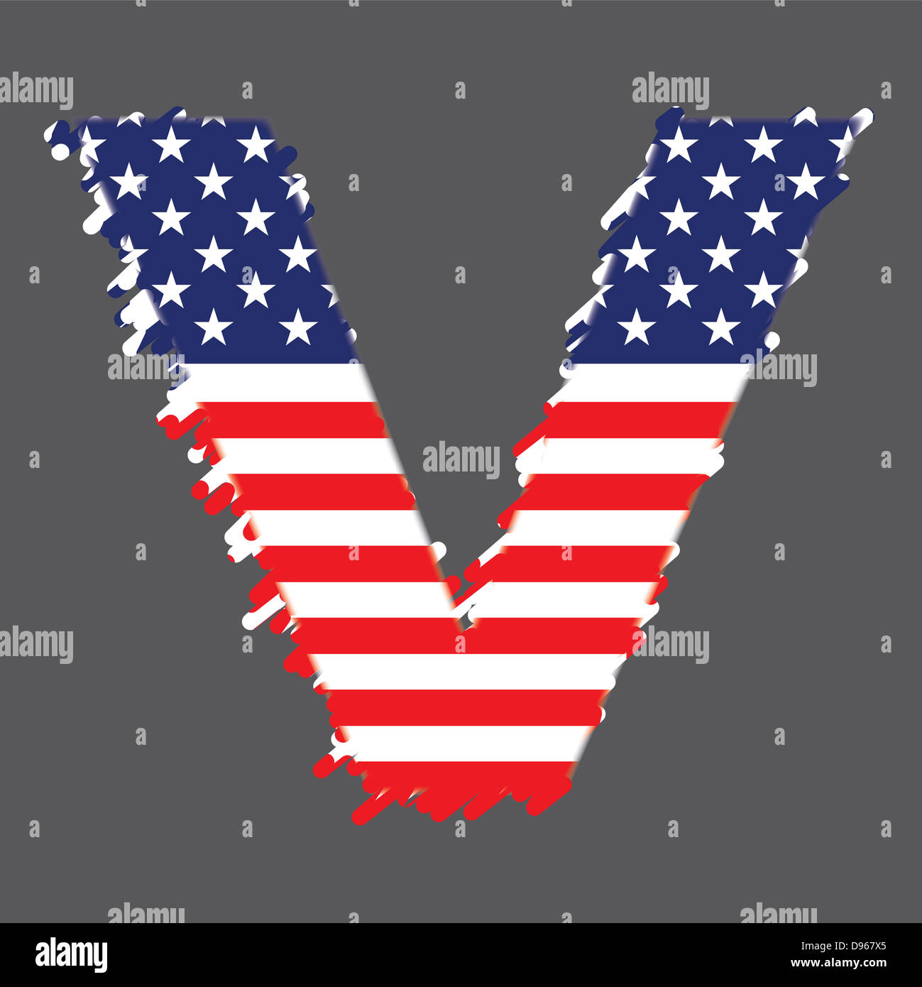 Flag of USA alphabet - V Stock Photo - Alamy