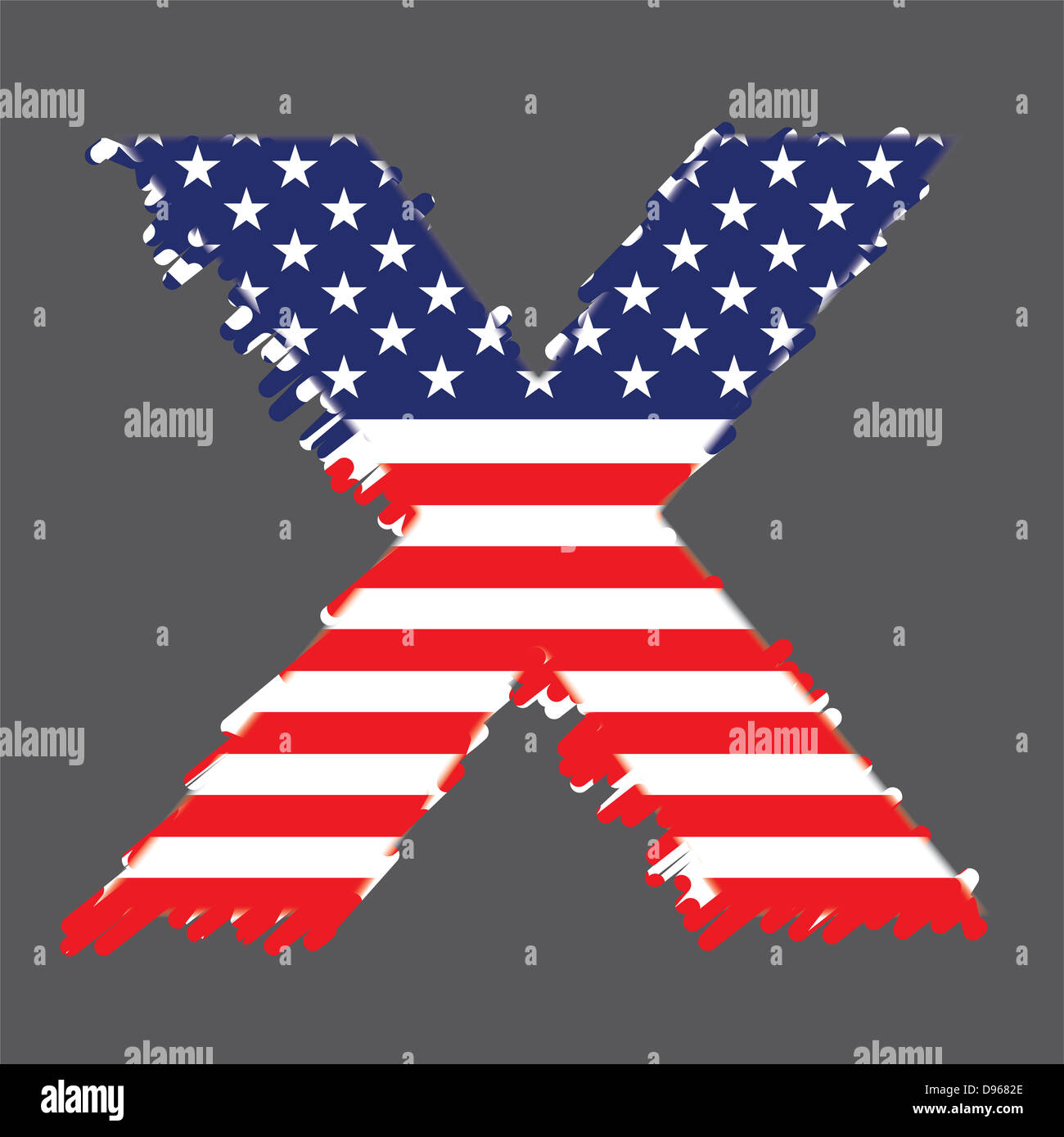 Flag of USA alphabet - X Stock Photo - Alamy