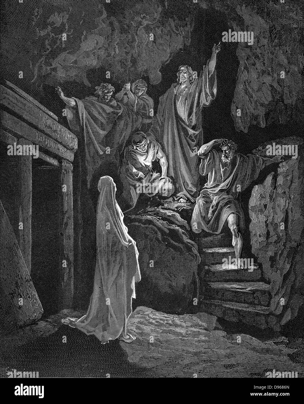 Jesus raising Lazarus from his tomb. John 2:43 From Gustave Dore ...