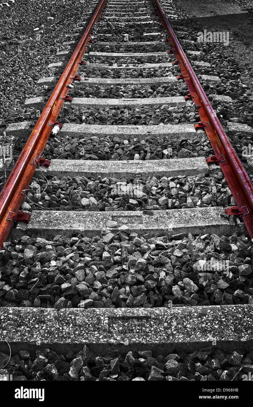 Rusty railroad tracks Stock Photo - Alamy