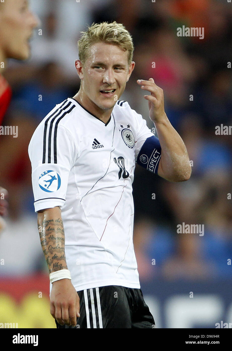 Lewis Holtby of Germany reacts during the UEFA European Under-21 ...