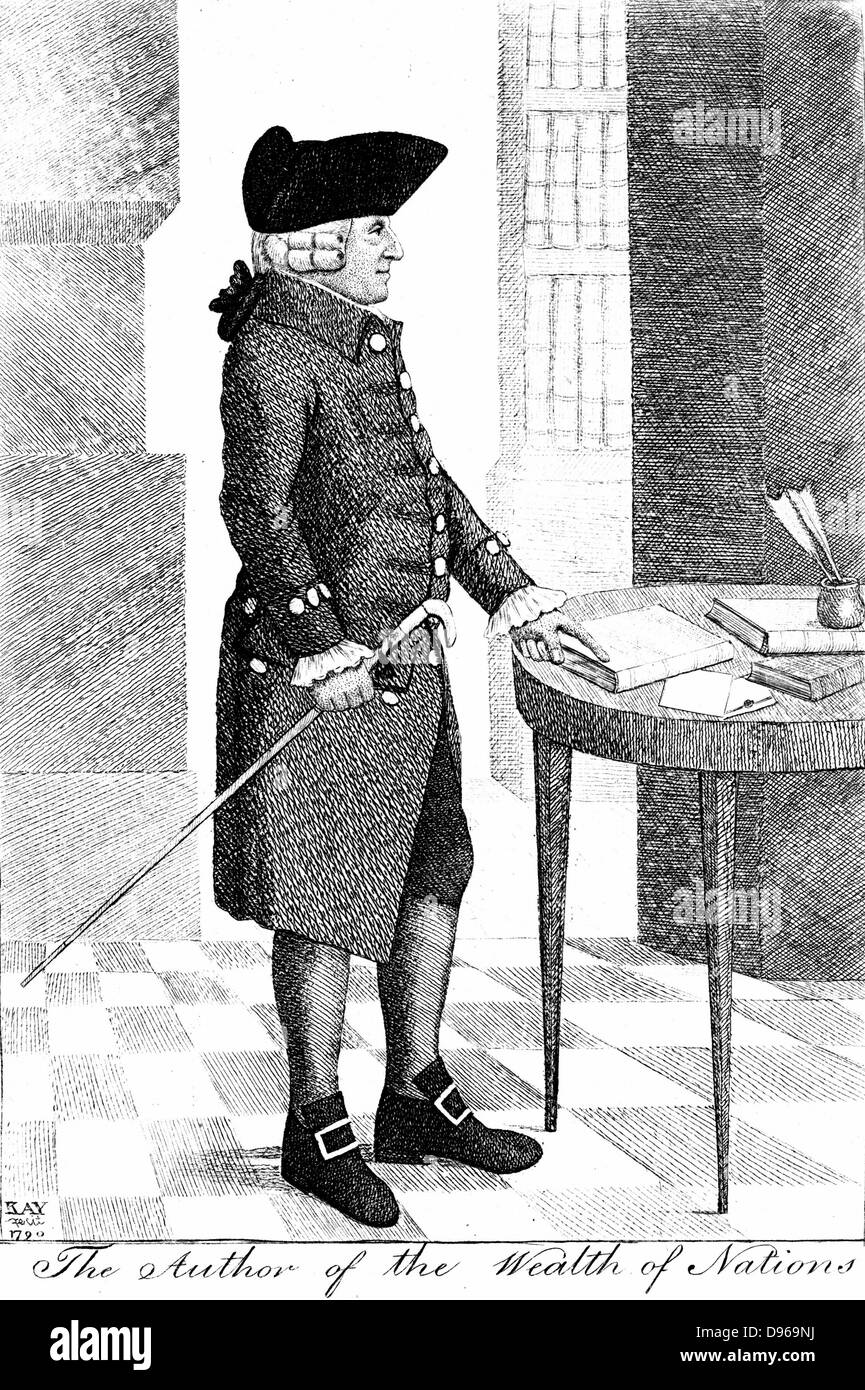 Adam Smith (1723-1790) Scottish philosopher and economist, standing ...