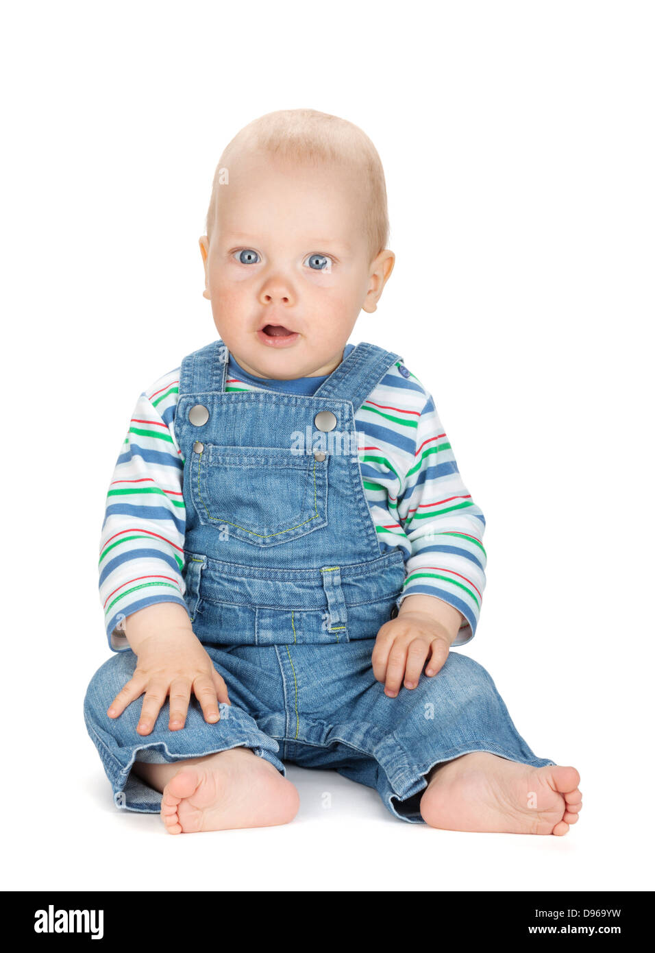 Small sitting baby boy. Isolated on white background Stock Photo - Alamy