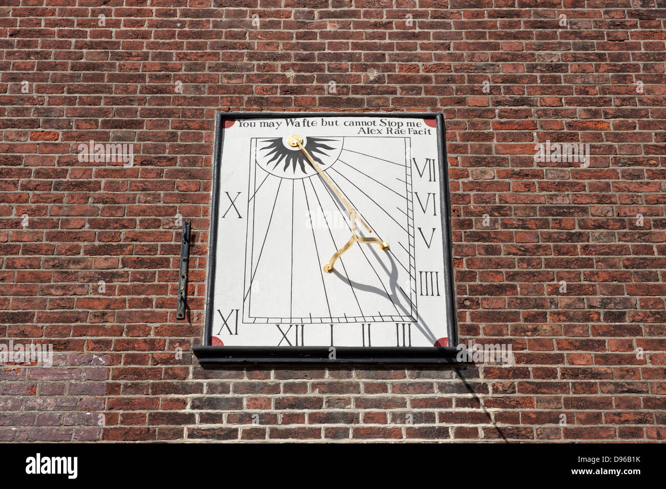 The sundial on the south wall of the Parish Church of King Charles the ...