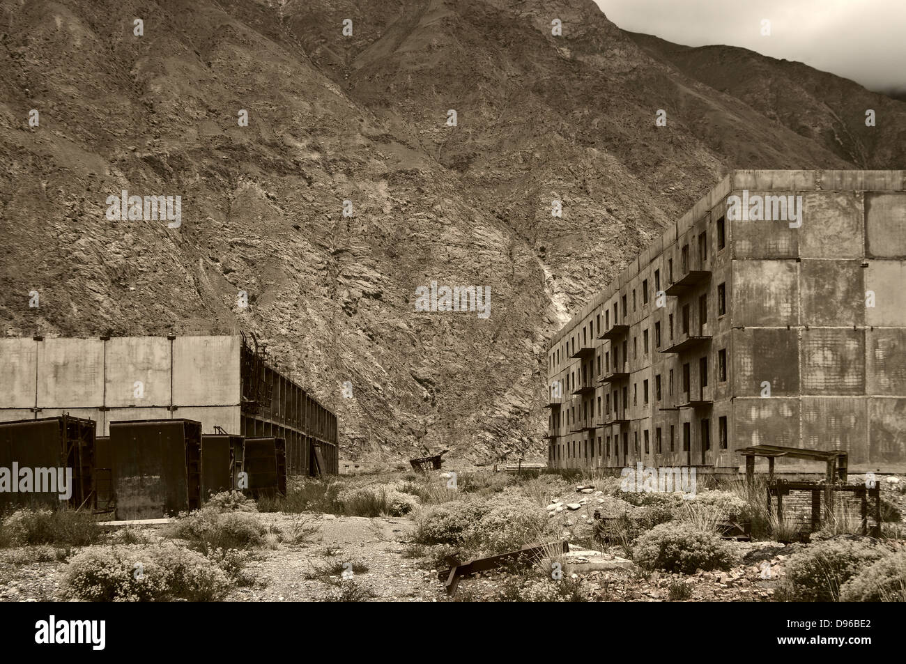 unfinished town mine Inilchek Stock Photo - Alamy