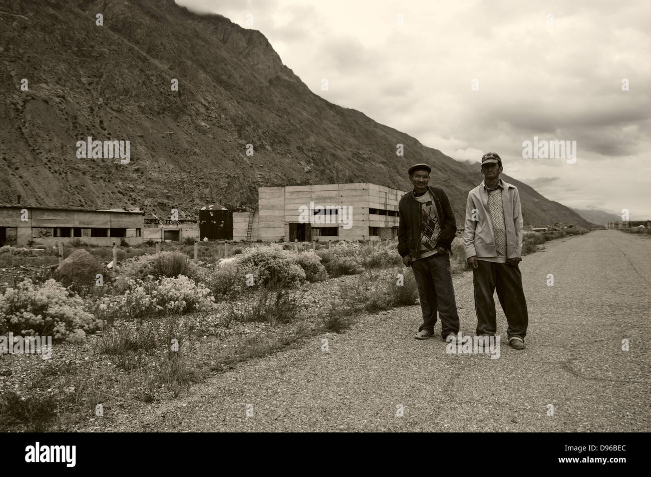 unfinished town mine Inilchek Stock Photo - Alamy