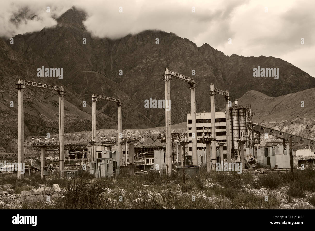 unfinished town mine Inilchek Stock Photo - Alamy